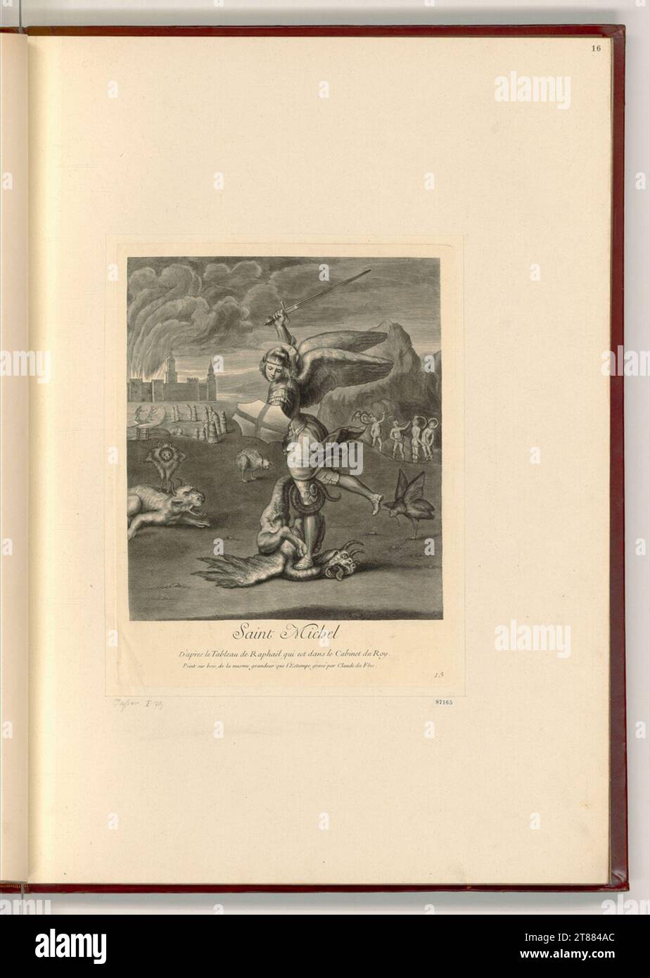 Claude Duflos (Engraver) Archangel Michael. Copper engraving, etching ...
