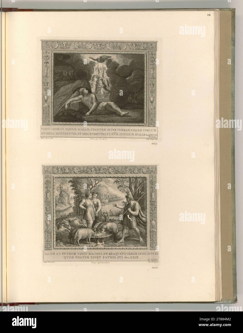 Alessandro Mochetti (Engraver) Old will (Raffael Bible). Copper engraving, etching around 1790 ...