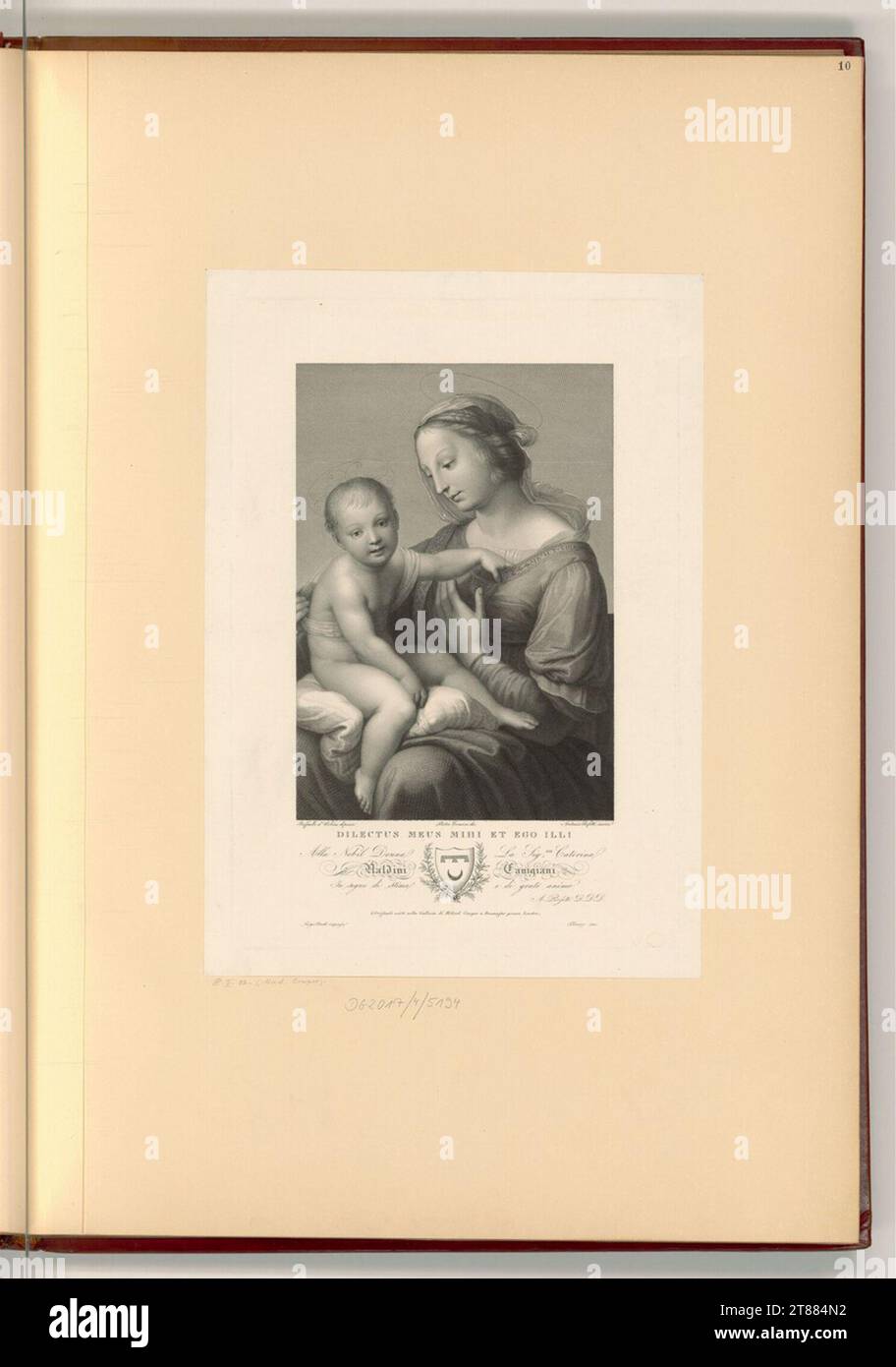 Antonio Perfetti (Engraver) Maria with child. Copper engraving print ...