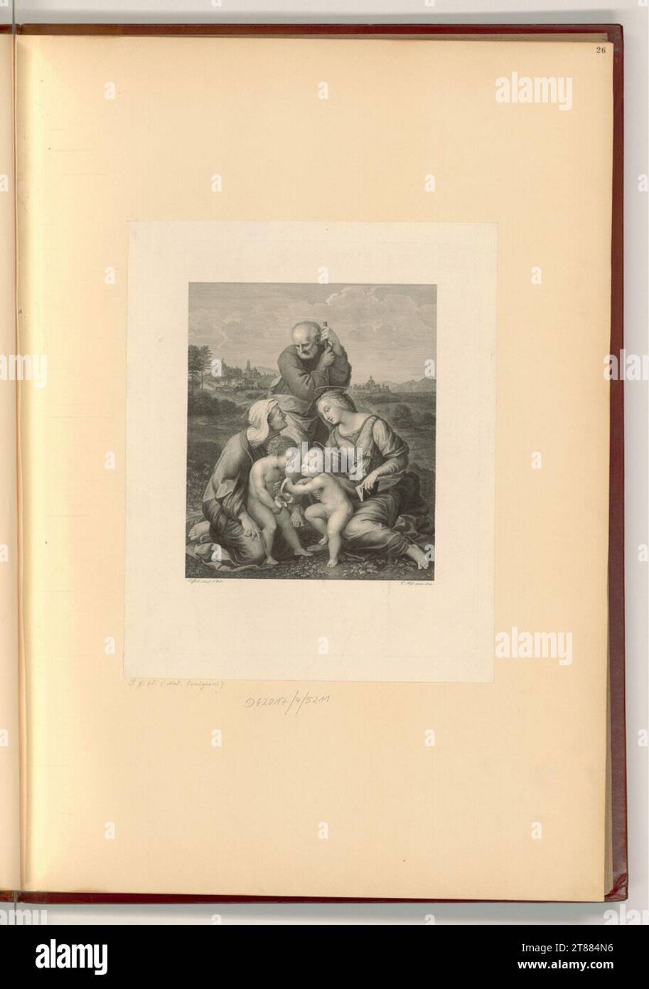 C. Hess (Engraver) Holy family from Canigiani. Copper engraving ...