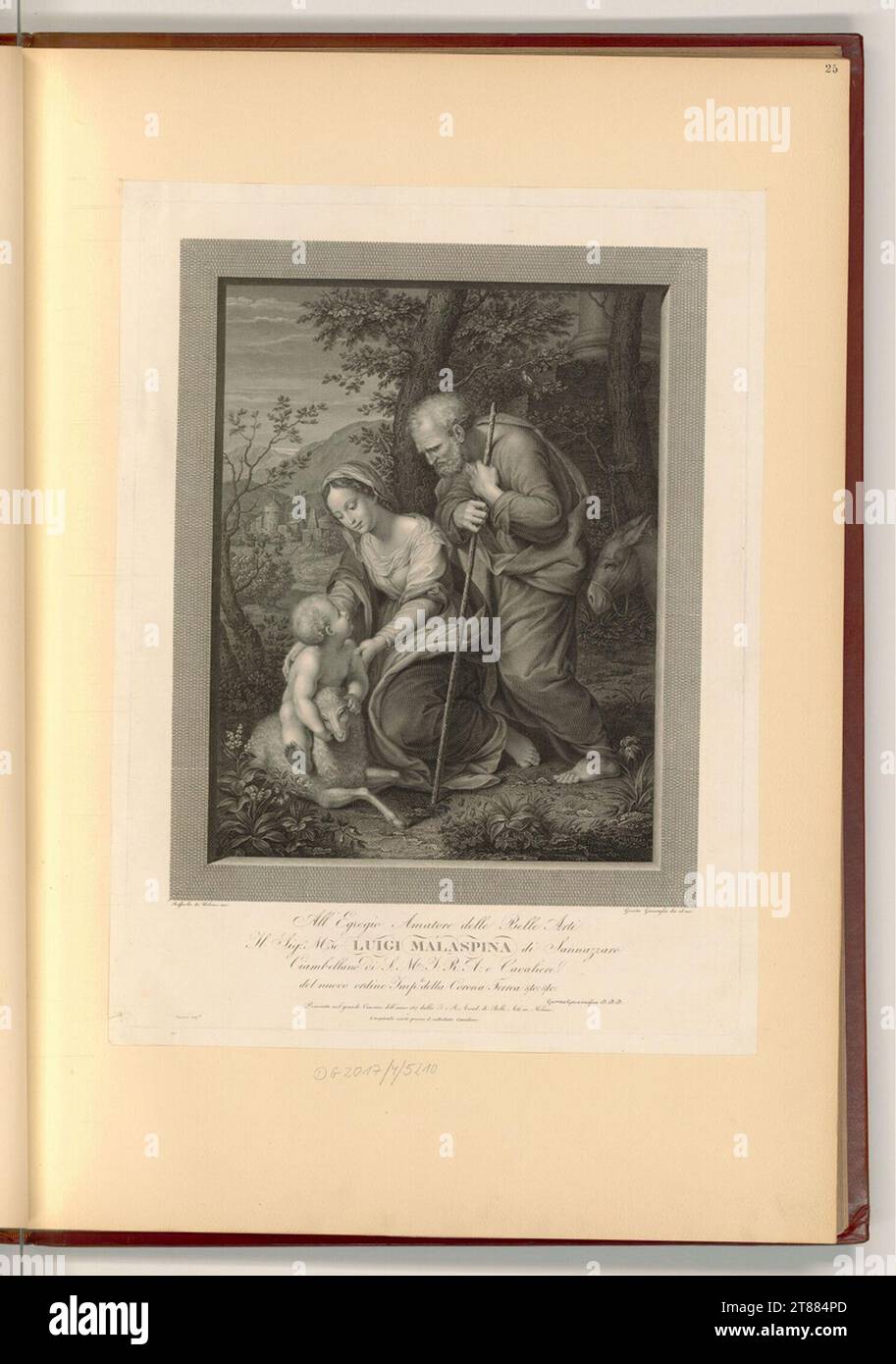 Giovita Garavaglia (Engraver) Holy family with the child of Jesus on ...