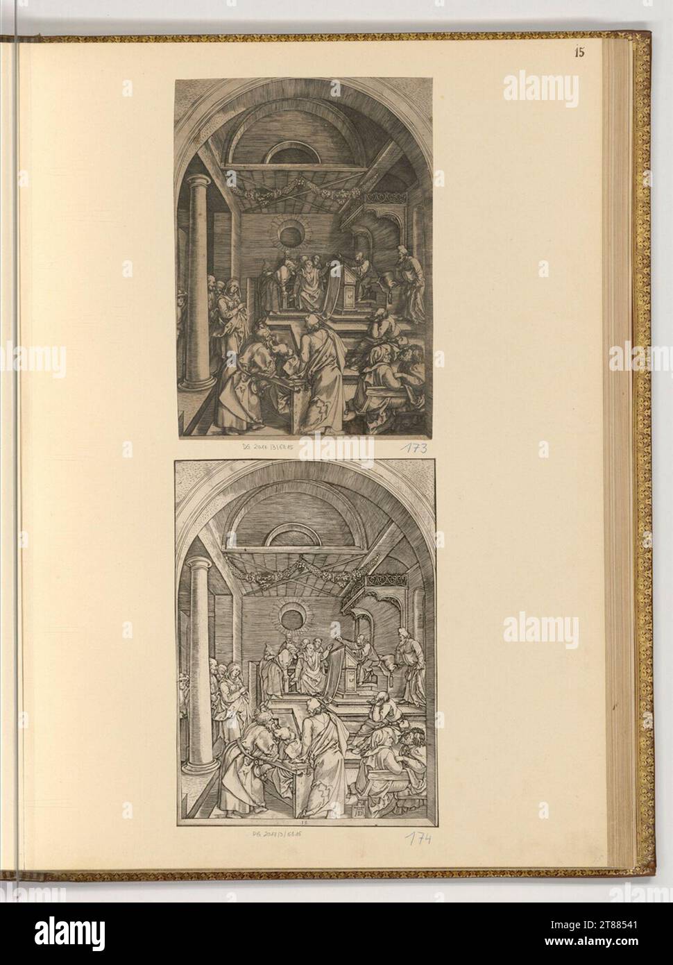 Marcantonio Raimondi (Engraver) Christ among the scribes. Copper ...