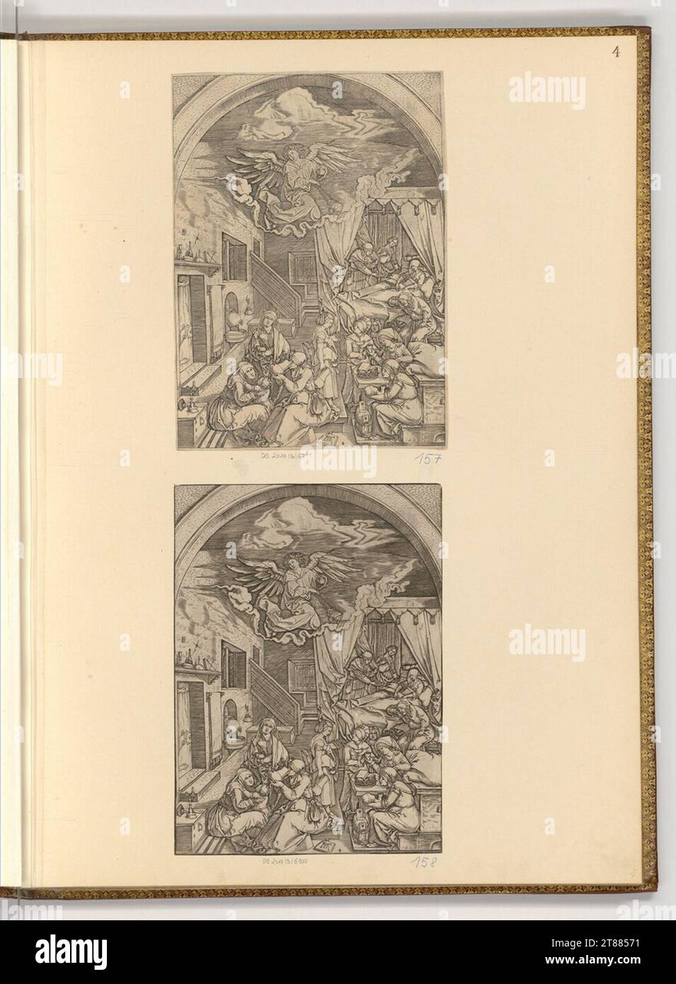 Marcantonio Raimondi (Engraver) Birth of Mary. Copper engraving print 1 ...