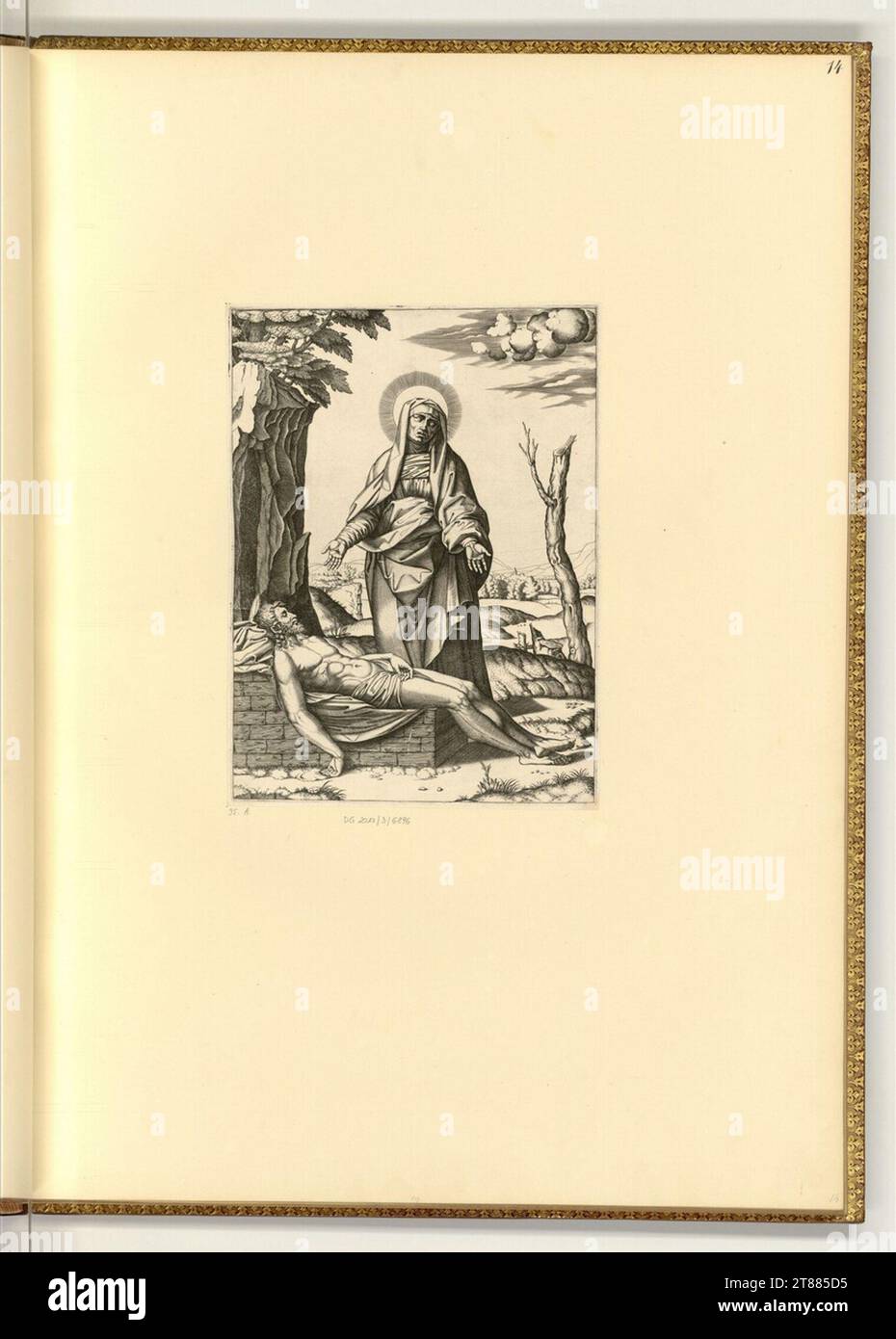 Marcantonio Raimondi Pieta. Copper engraving; etching 16. -17. Century ...