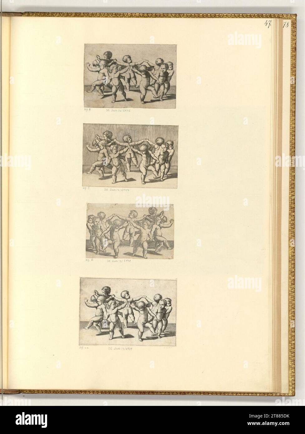 Marcantonio Raimondi Dancing putting. Copper engraving; etching 16 ...