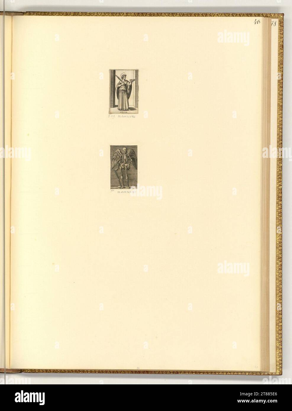 Marcantonio Raimondi St. Lucia; Death with scythe. Copper engraving ...