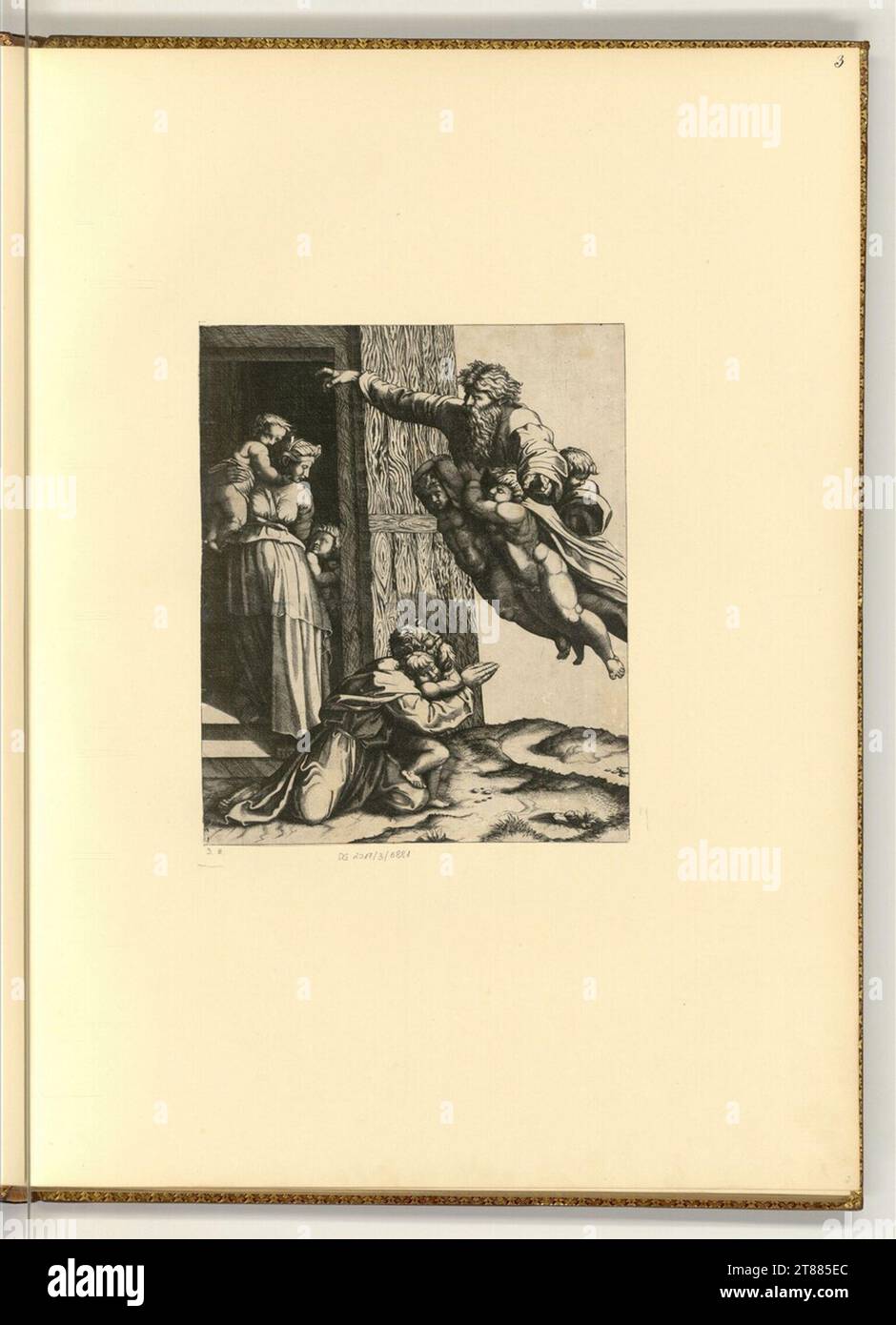 Marcantonio Raimondi God appears Noah after the flood. etching 17. - 18 ...