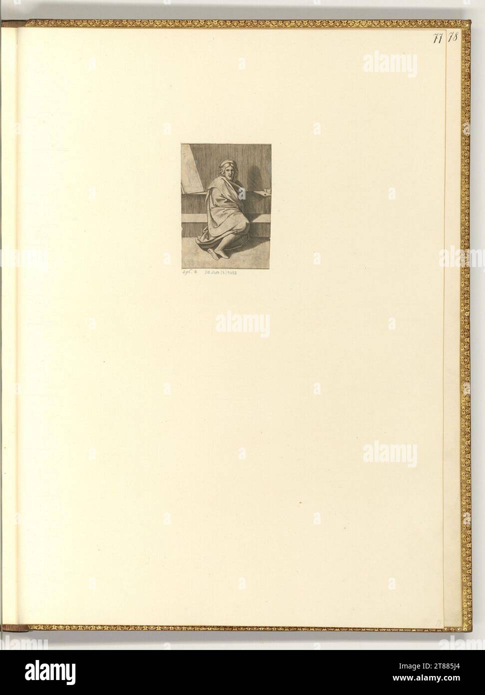 Marcantonio Raimondi Portrait of the painter Raffael. Copper engraving ...