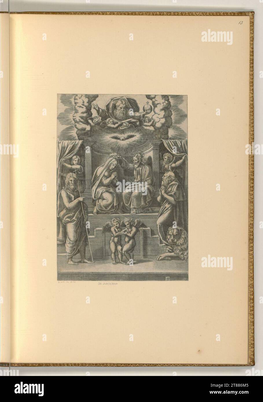 Maître au Dé (Engraver) Circle of Mary. Copper engraving print 1530 ...