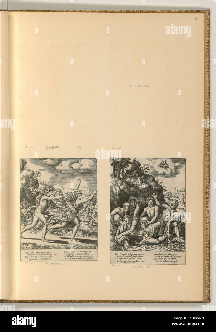 Maître au Dé (Engraver) Apoll and Daphne; River gods with Peneios ...