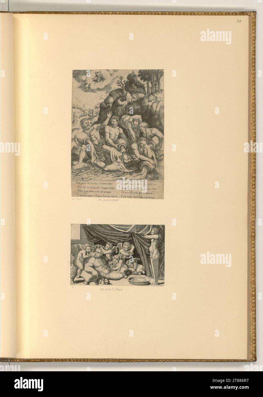 Maître au Dé (Engraver) River gods with Peneios; Bacchus surrounded by ...