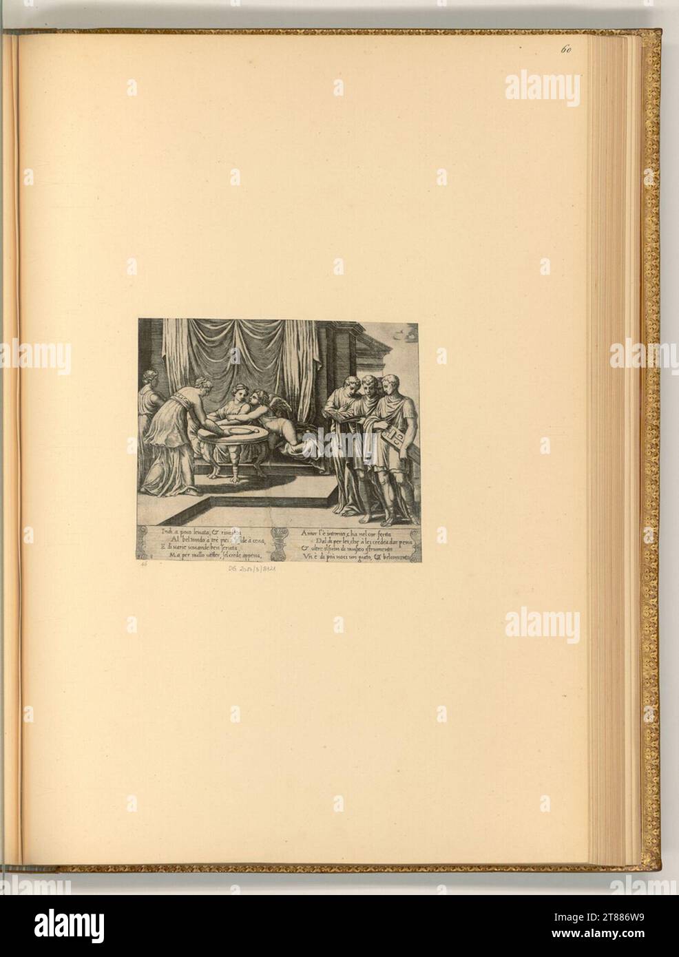 Maître au Dé (Engraver) Nymphs serve psyche and amor, on the right ...