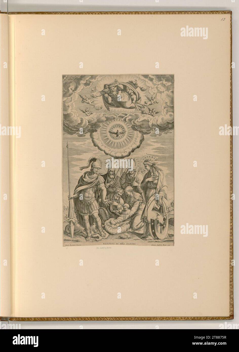 Adamo Scultori (Engraver) Birth of Christ with the HLL. Georg, Blasius ...