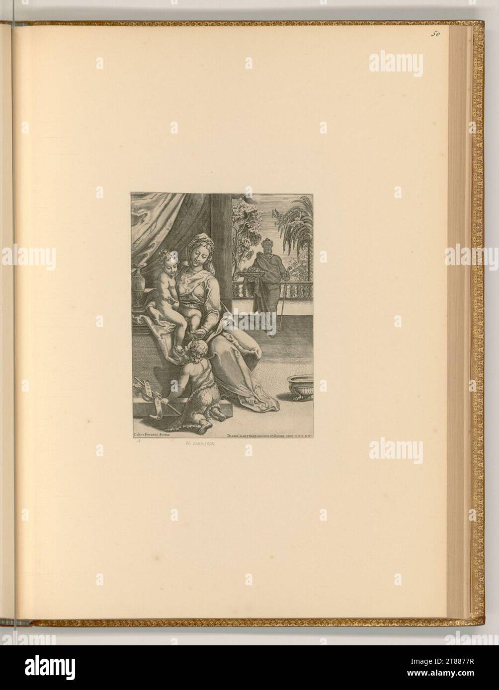 Diana Scultori (Engraver) Holy family with the Johanneskaben. Copper ...