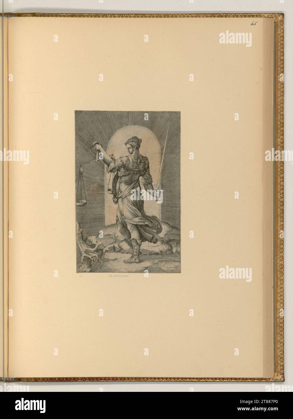 Mario Cartaro (Engraver) Personification of Justitia. Copper engraving ...