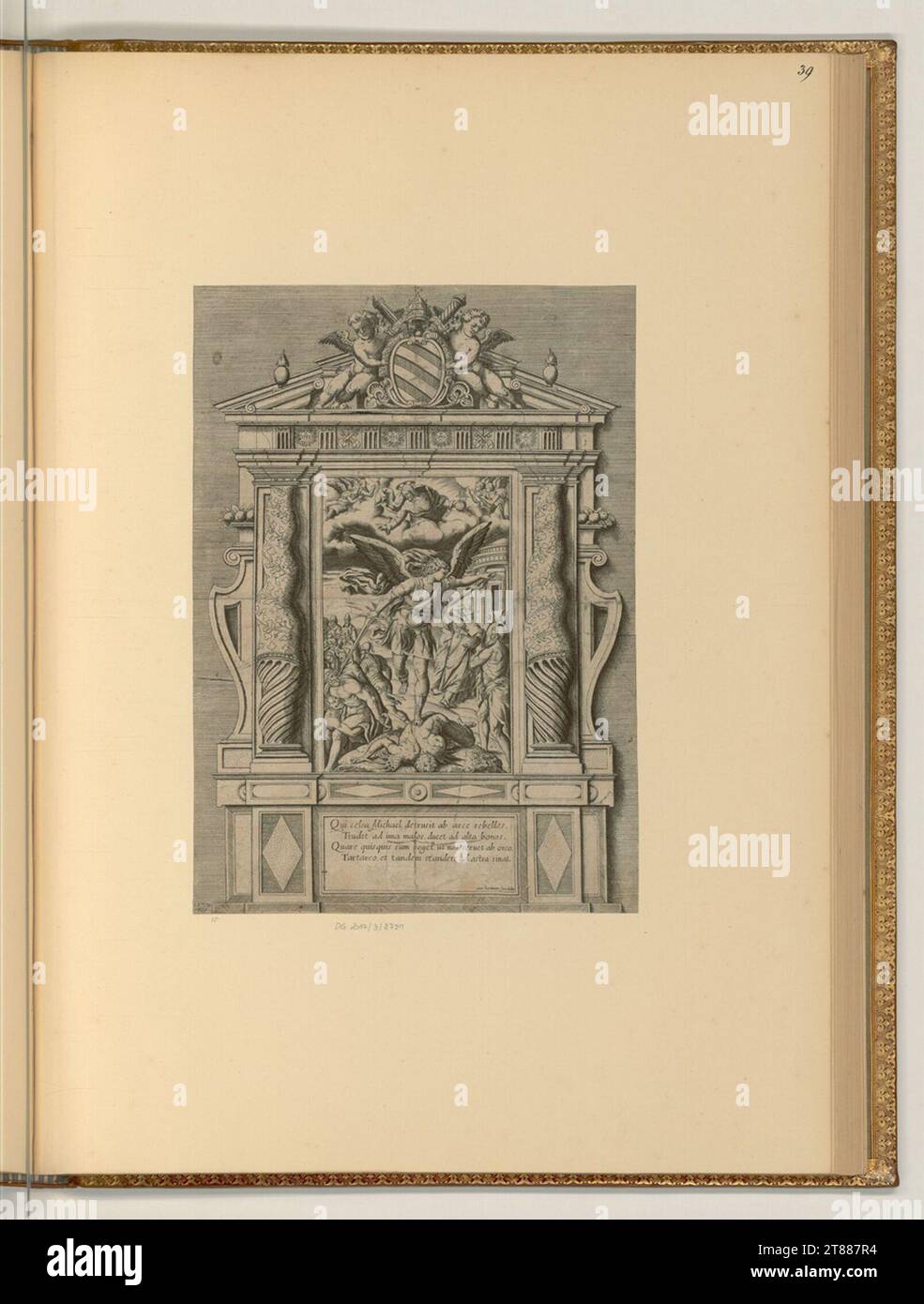 Mario Cartaro (Engraver) Hl. Michael. Copper engraving print 1570 ...