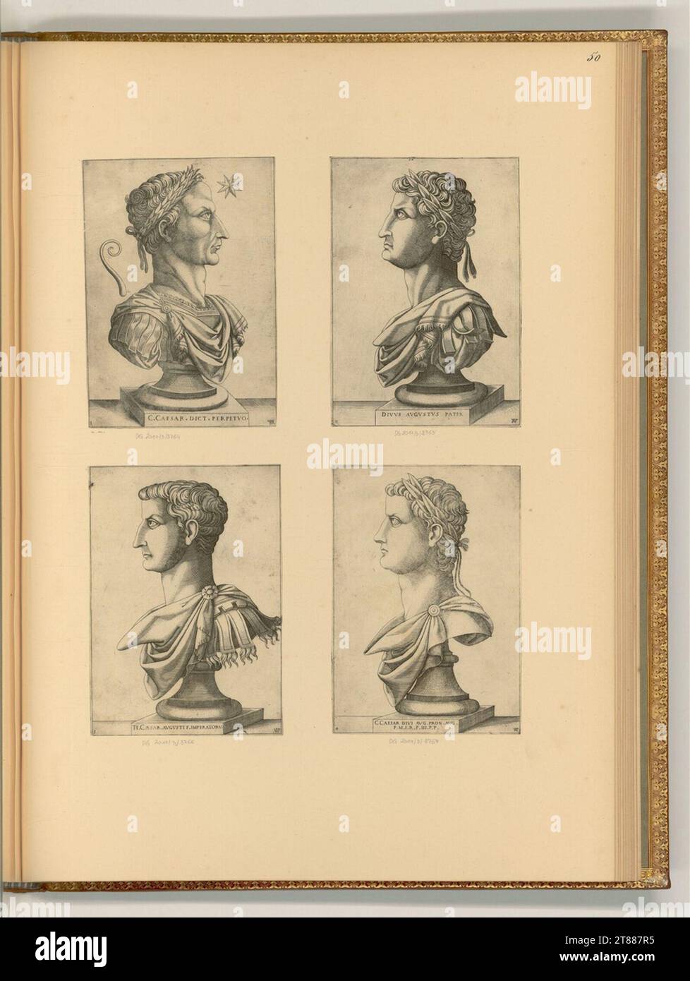 Mario Cartaro (Engraver) Portrait busts of Roman emperors of antiquity ...