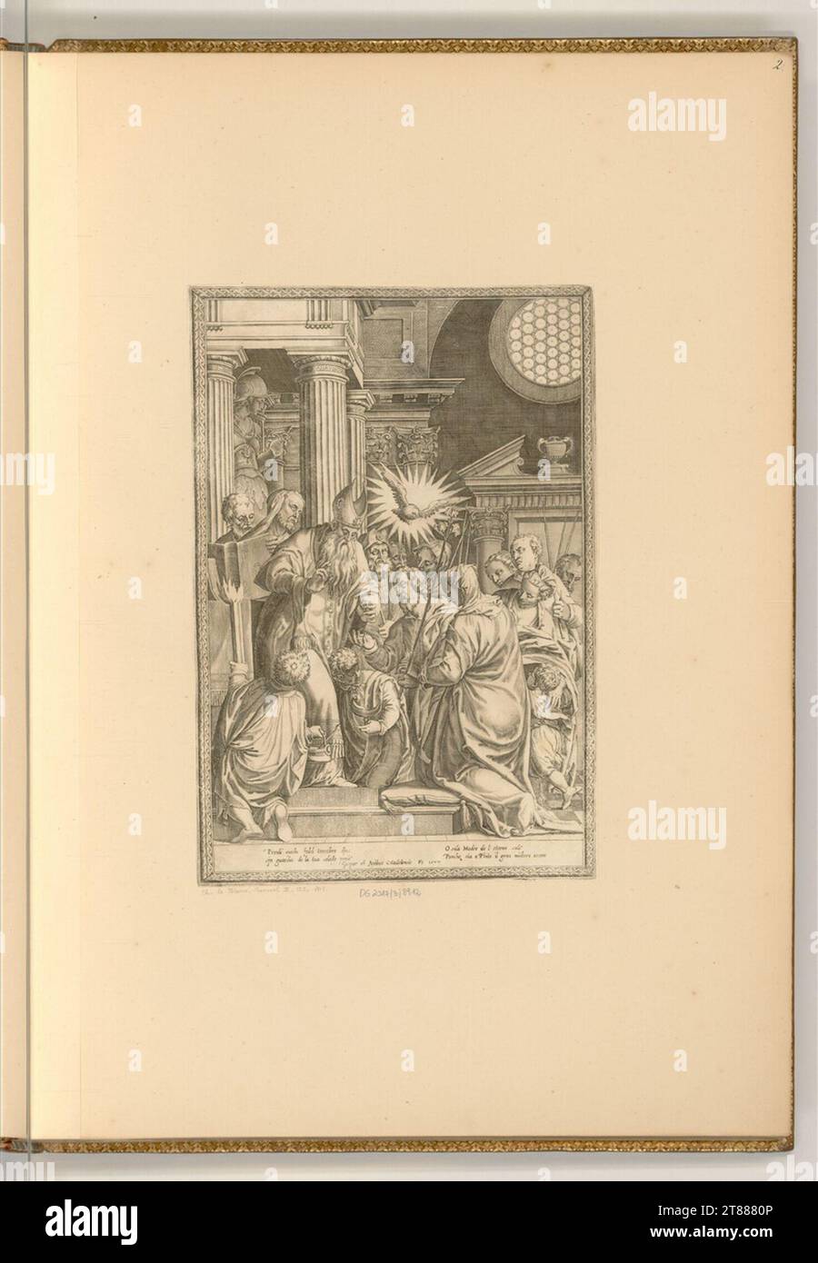 Gaspare Oselli (Engraver) Marriage of Mary. Copper engraving print 1577 ...
