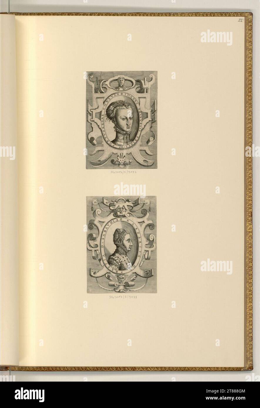 Niccolò Nelli (Engraver) Portraits in the decorative frame. Copper ...
