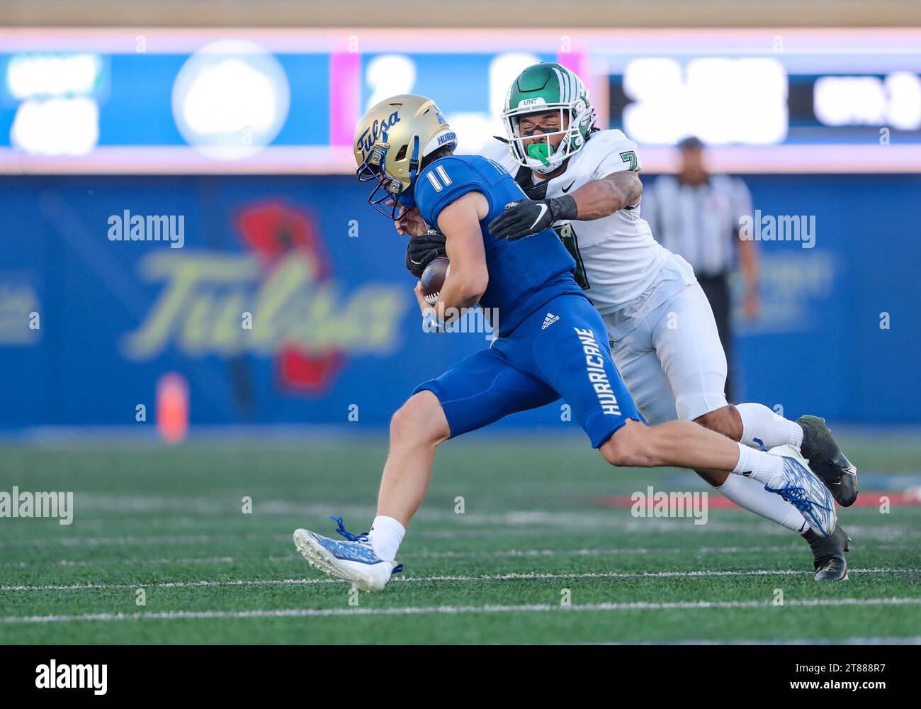 November 18, 2023:.Tulsa Golden Hurricane quarterback Kirk Francis (11 ...