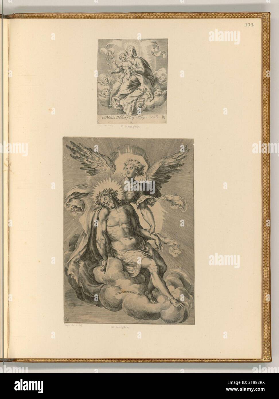 unbestimmt (Engraver) Mary with child; Engelpietà. Copper engraving print 1570-1650 , 1570/1650 ...