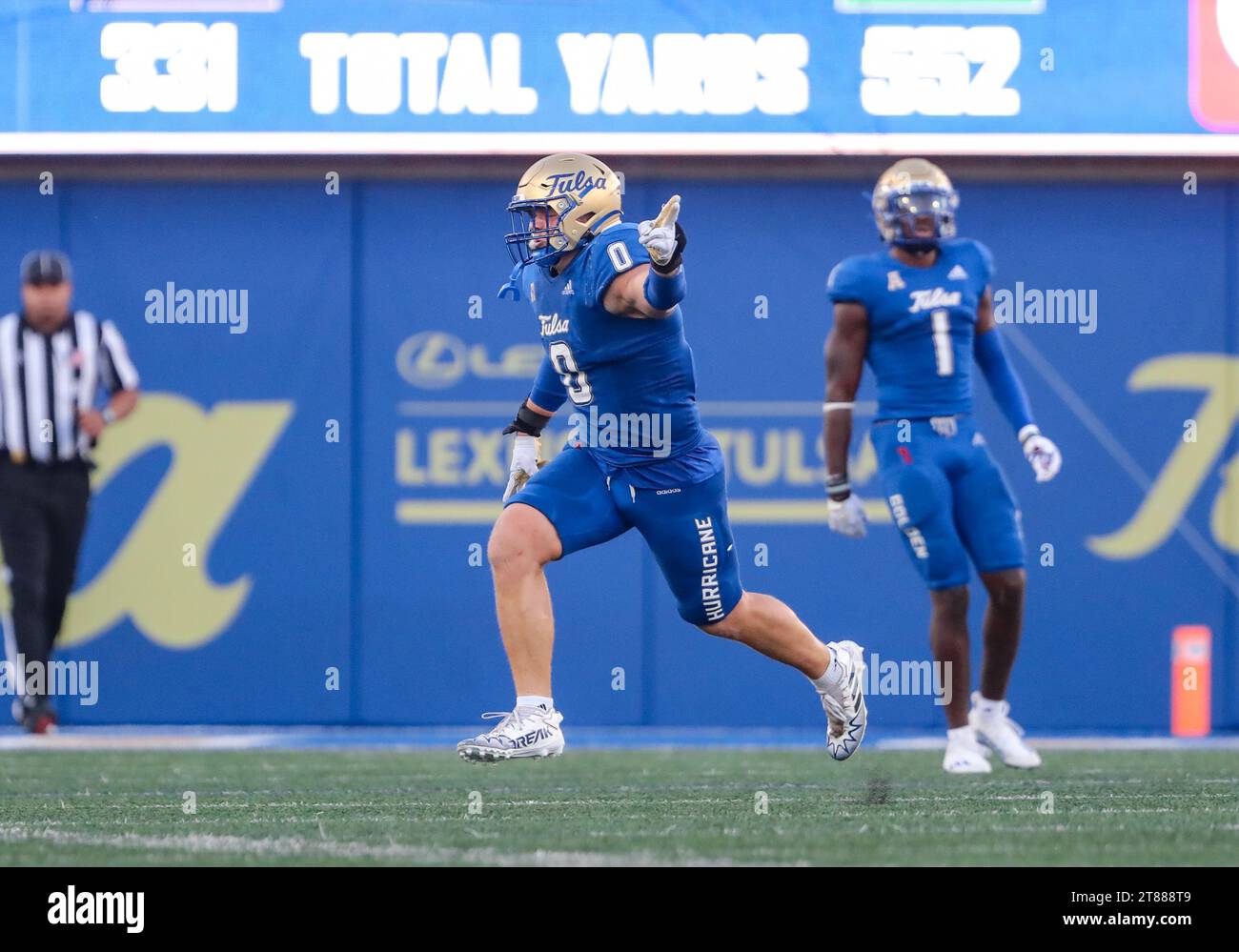 November 18, 2023:.Tulsa Golden Hurricane defensive lineman Ben ...