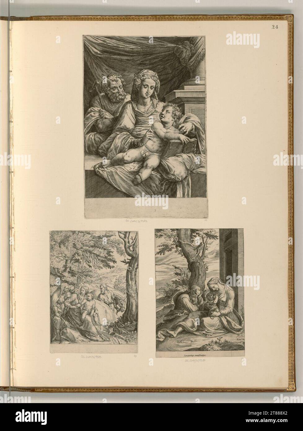 Cherubino Alberti (Engraver) Holy family. Copper engraving print 1570 ...
