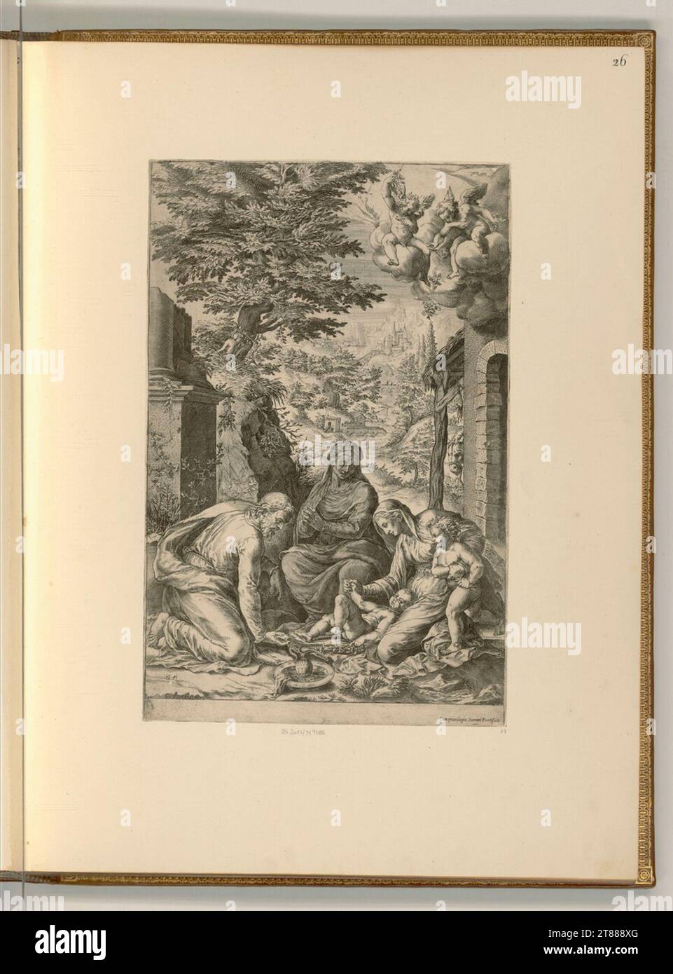 Cherubino Alberti (Engraver) Holy family with St. Elisabeth and the ...