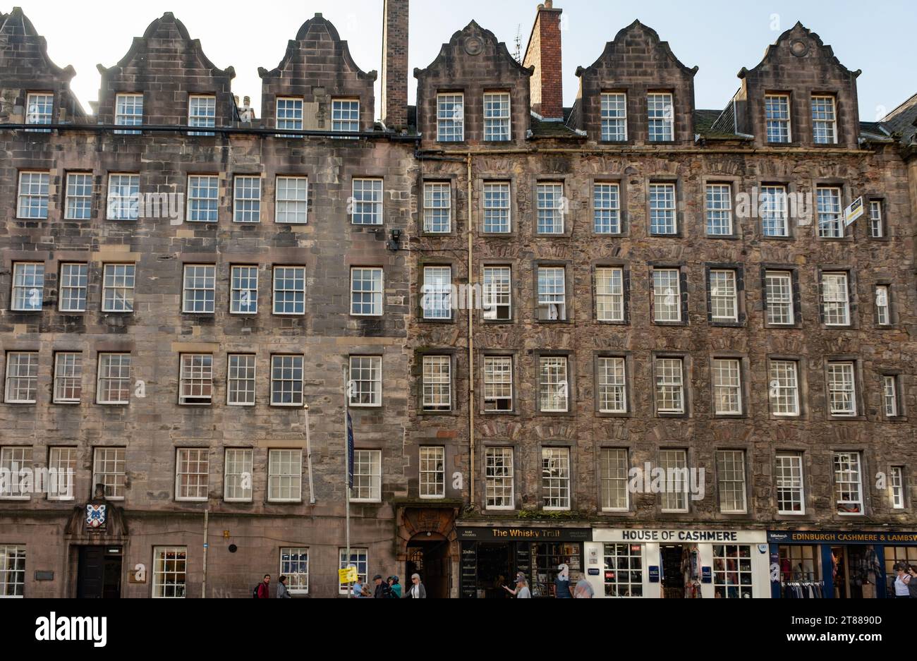 EDINBURGH, SCOTLAND - September 7 2023: The Royal Mile runs between two ...