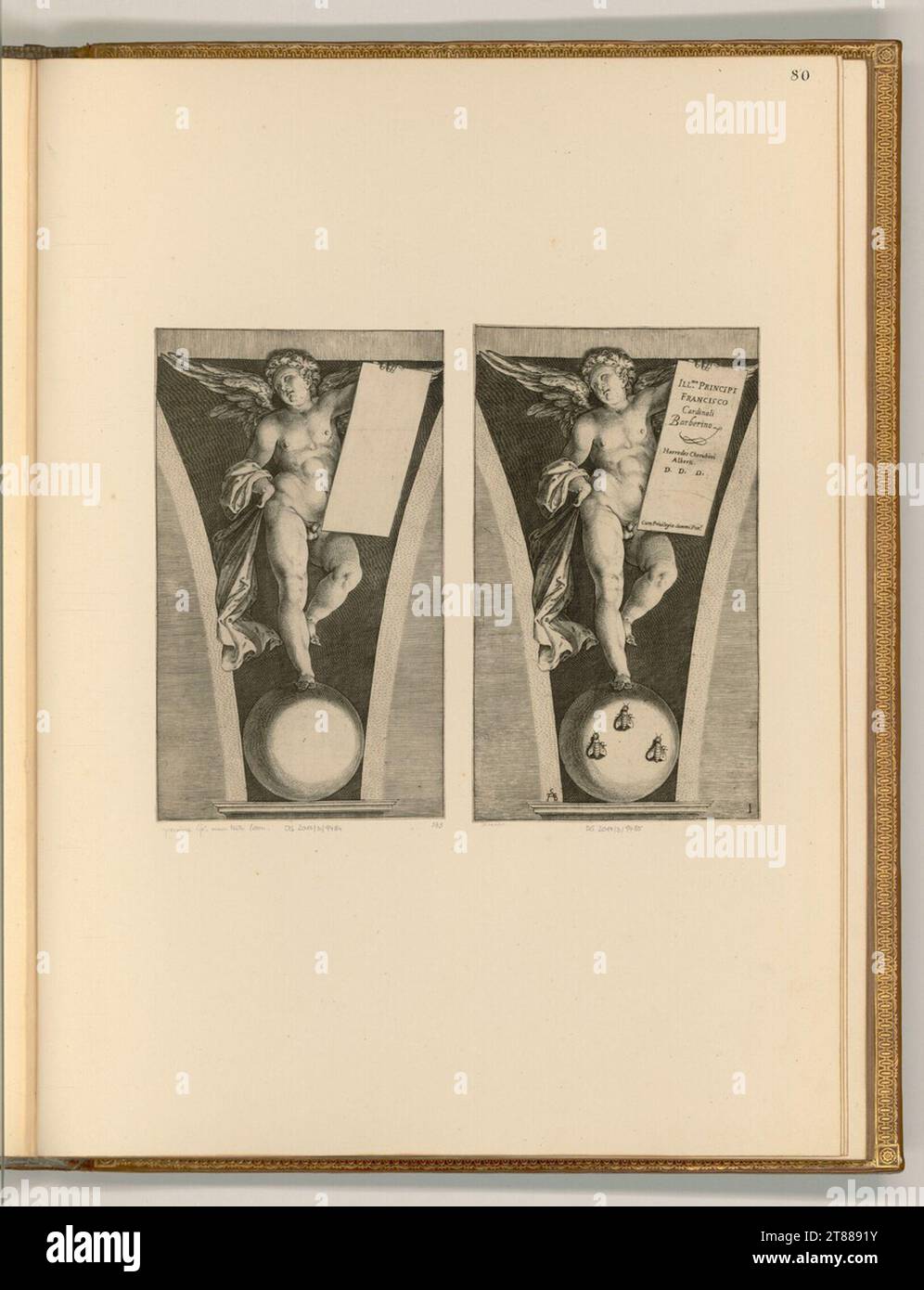 Cherubino Alberti (Engraver) Genius with a board and the coat of arms ...