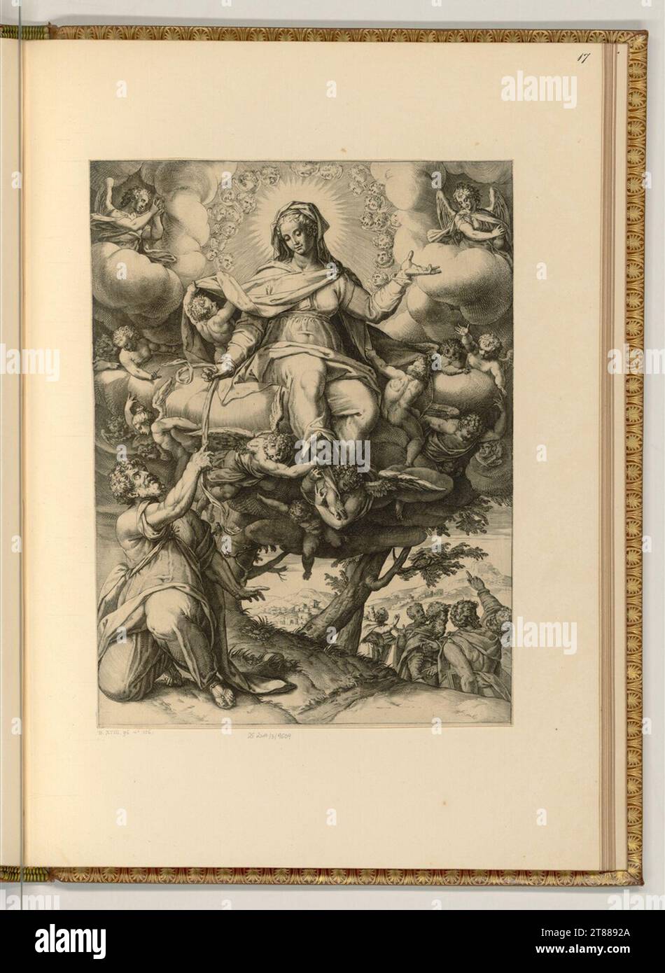 Domenico Tibaldi (Engraver) Virgin Mary with Saint Thomas. Copper ...
