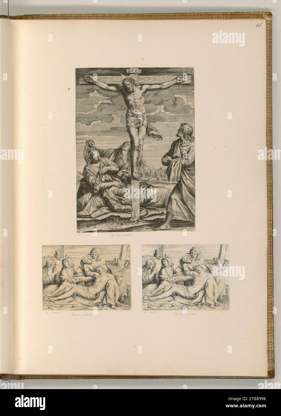 Agostino Carracci (Engraver) Crucifixion of Christ; Spring Christ ...