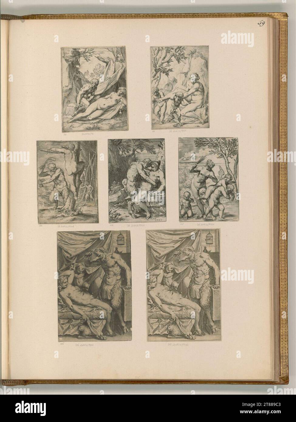 Agostino Carracci (Engraver) Lascivie; Satyr and nymph. Copper ...