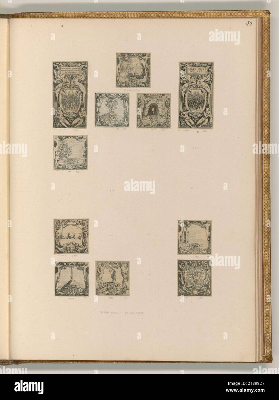 Agostino Carracci (Engraver) Emblems of the Gelati Academy. Copper ...