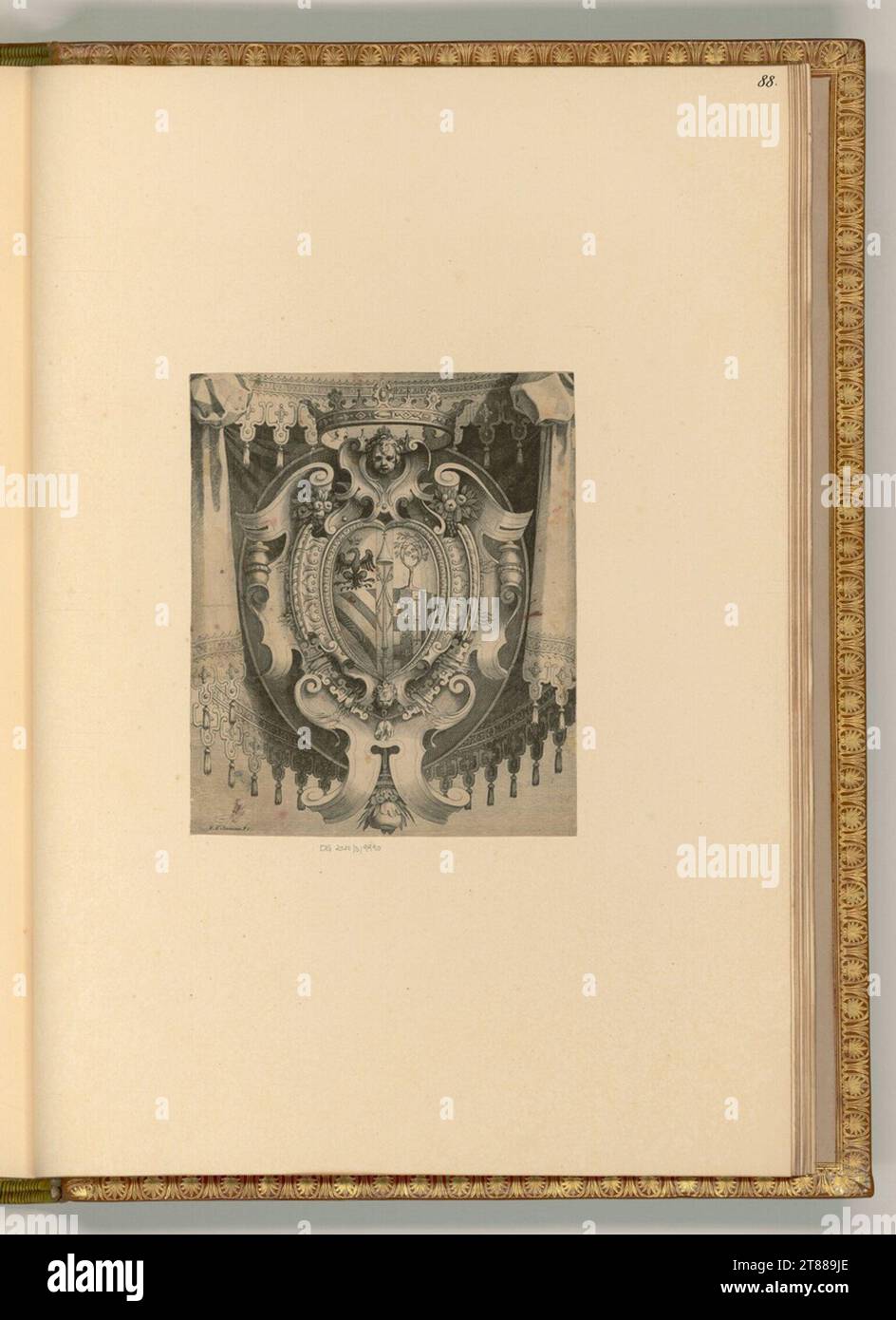 Francesco Villamena (Engraver) Coat of arms with draperie. Copper ...