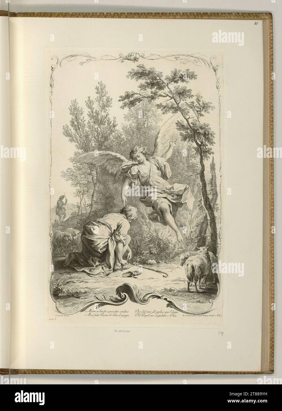 Francesco Bartolozzi (Engraver) Moses and the burning thorn bush ...