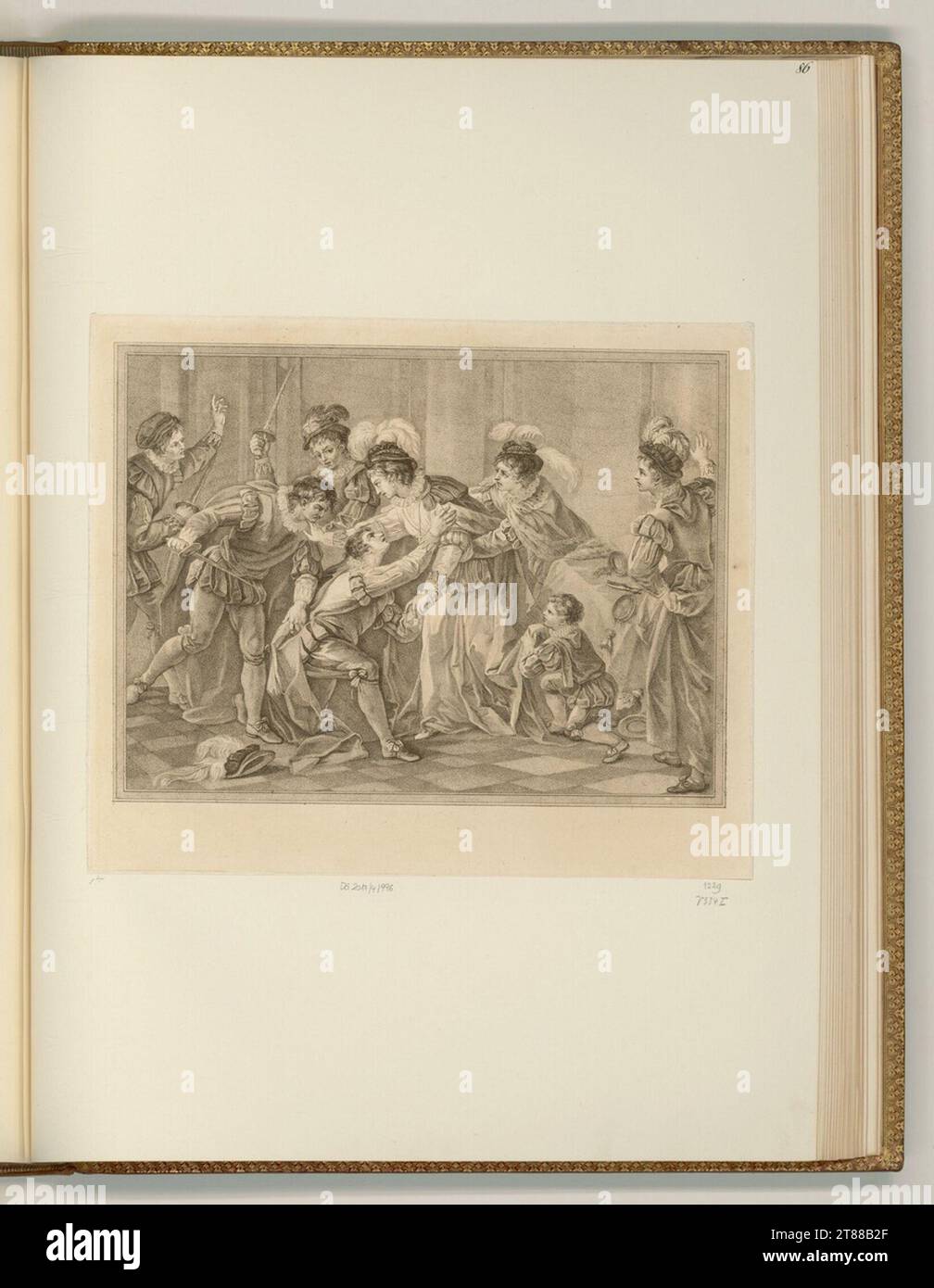 Francesco Bartolozzi (Engraver) The attack on David Rizzio. Dotier ...