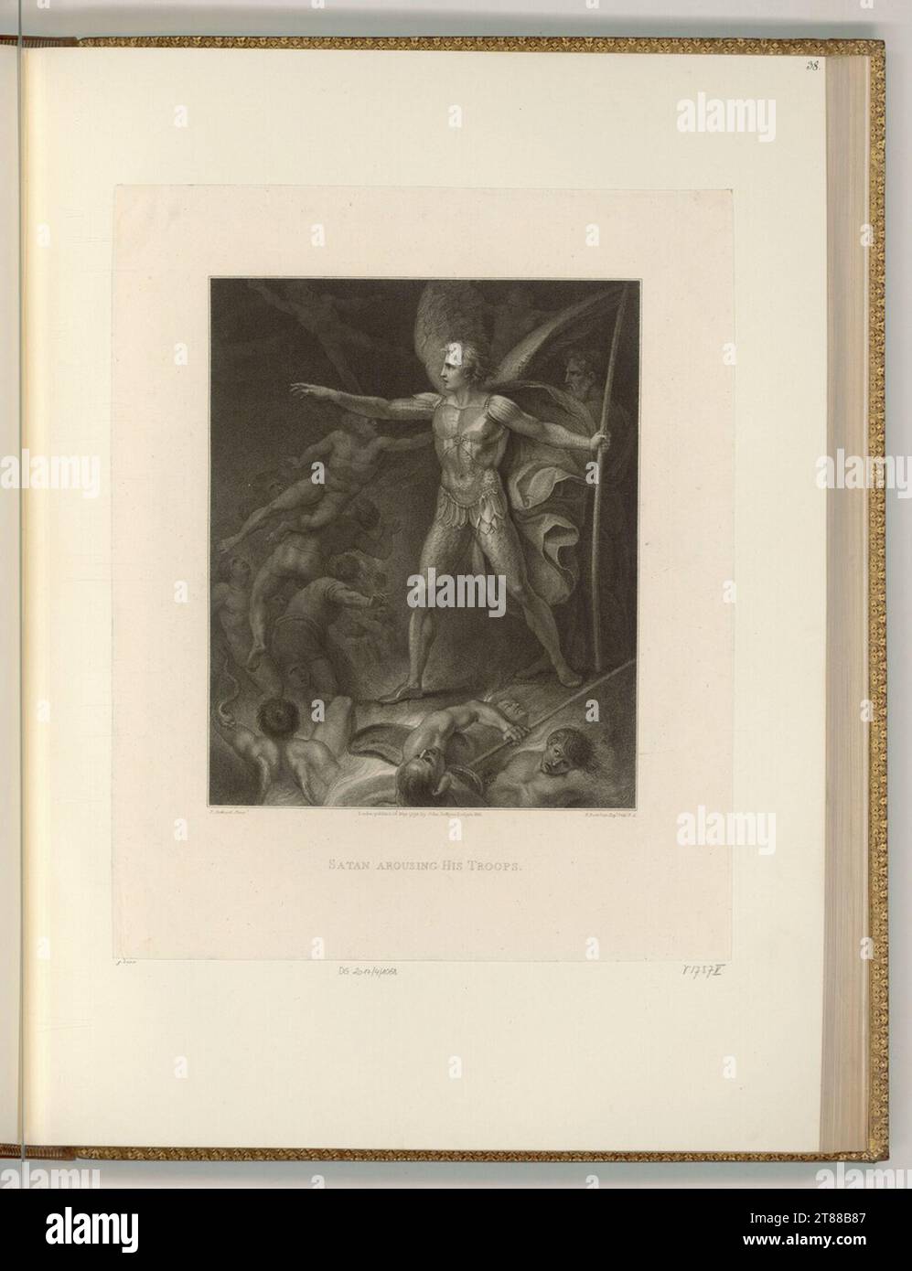 Francesco Bartolozzi (Engraver) Satan awakens his troops. Point animal ...