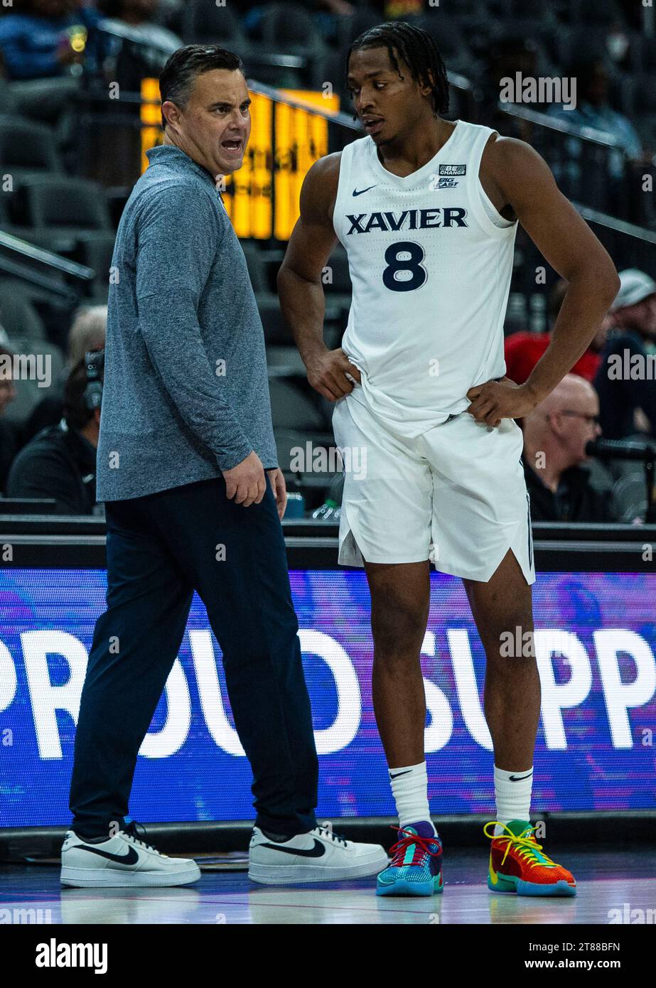 November 17 2023 Las Vegas, NV U.S.A. Xavier head coach Sean Miller ...