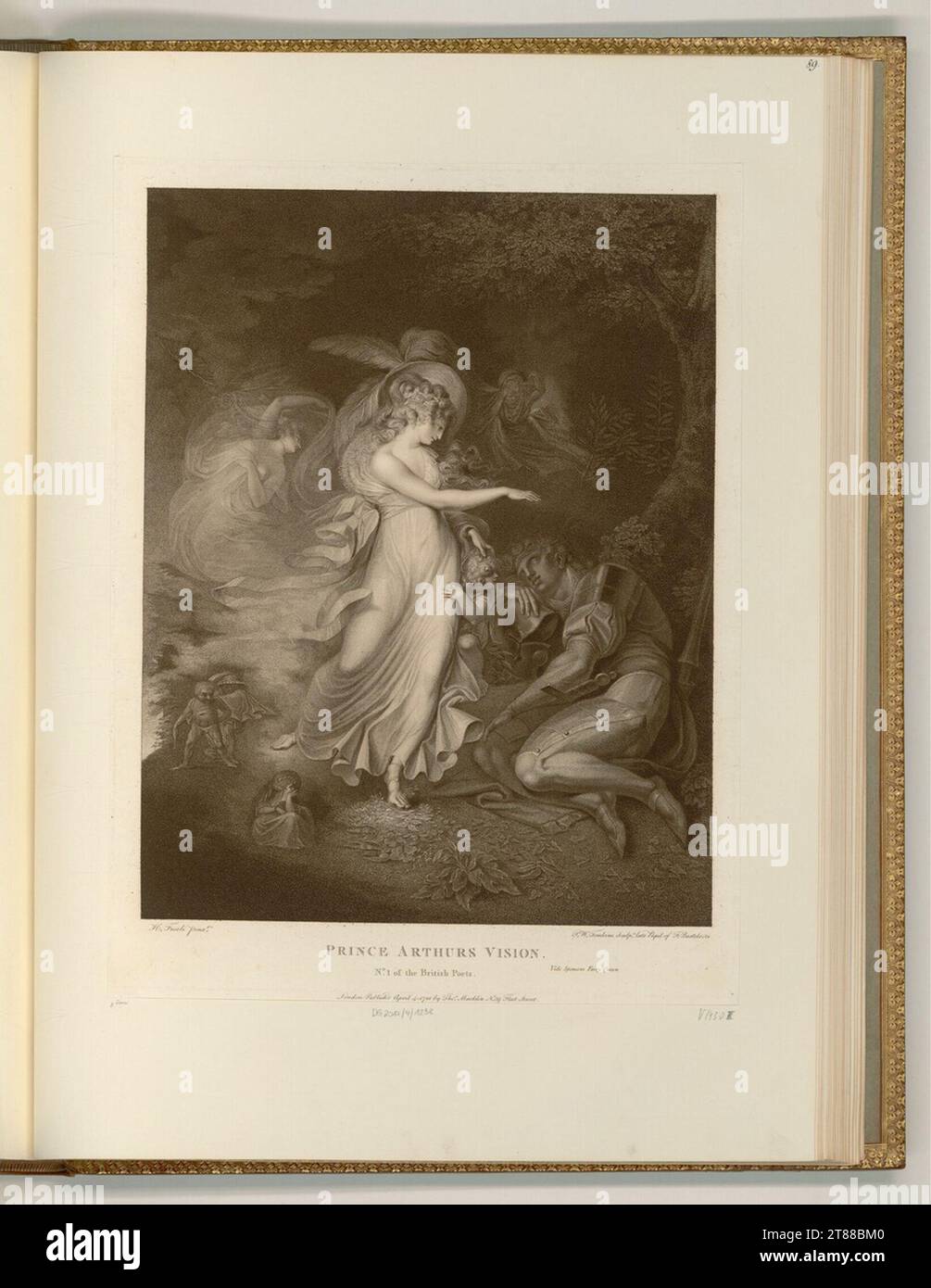 Francesco Bartolozzi (Engraver) Prince Arthur's Vision. Dotier manner, etching 1788 , 1788 Stock ...