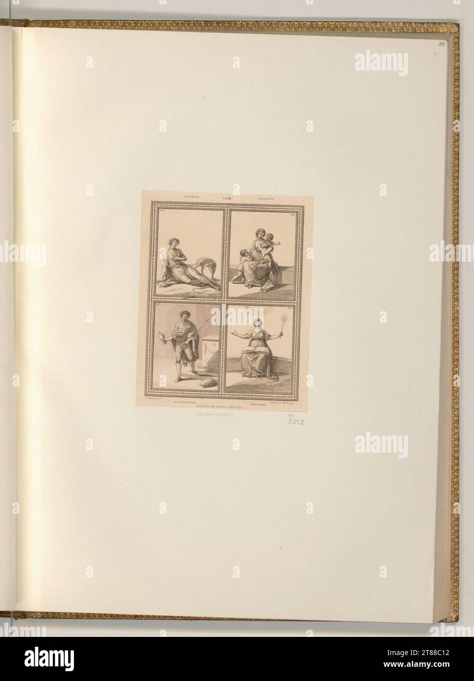 Francesco Bartolozzi (Engraver) Charity, Avarice, Devotion, Sacriledge ...