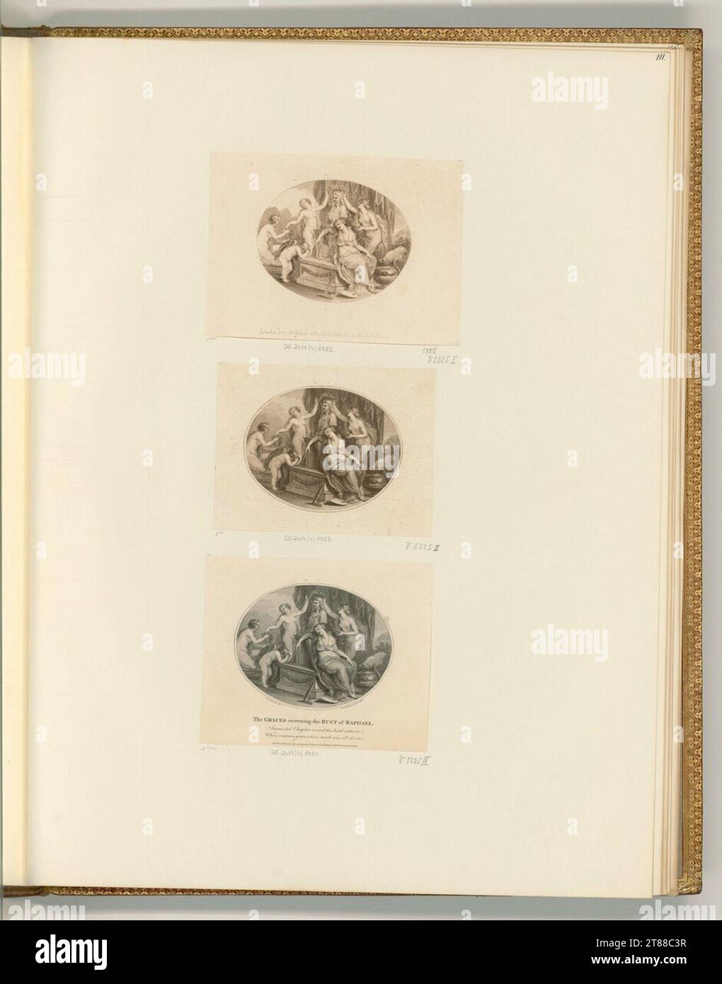 Francesco Bartolozzi (Engraver) The graces crown the bust of Raffael. Dotier manner, etching ...