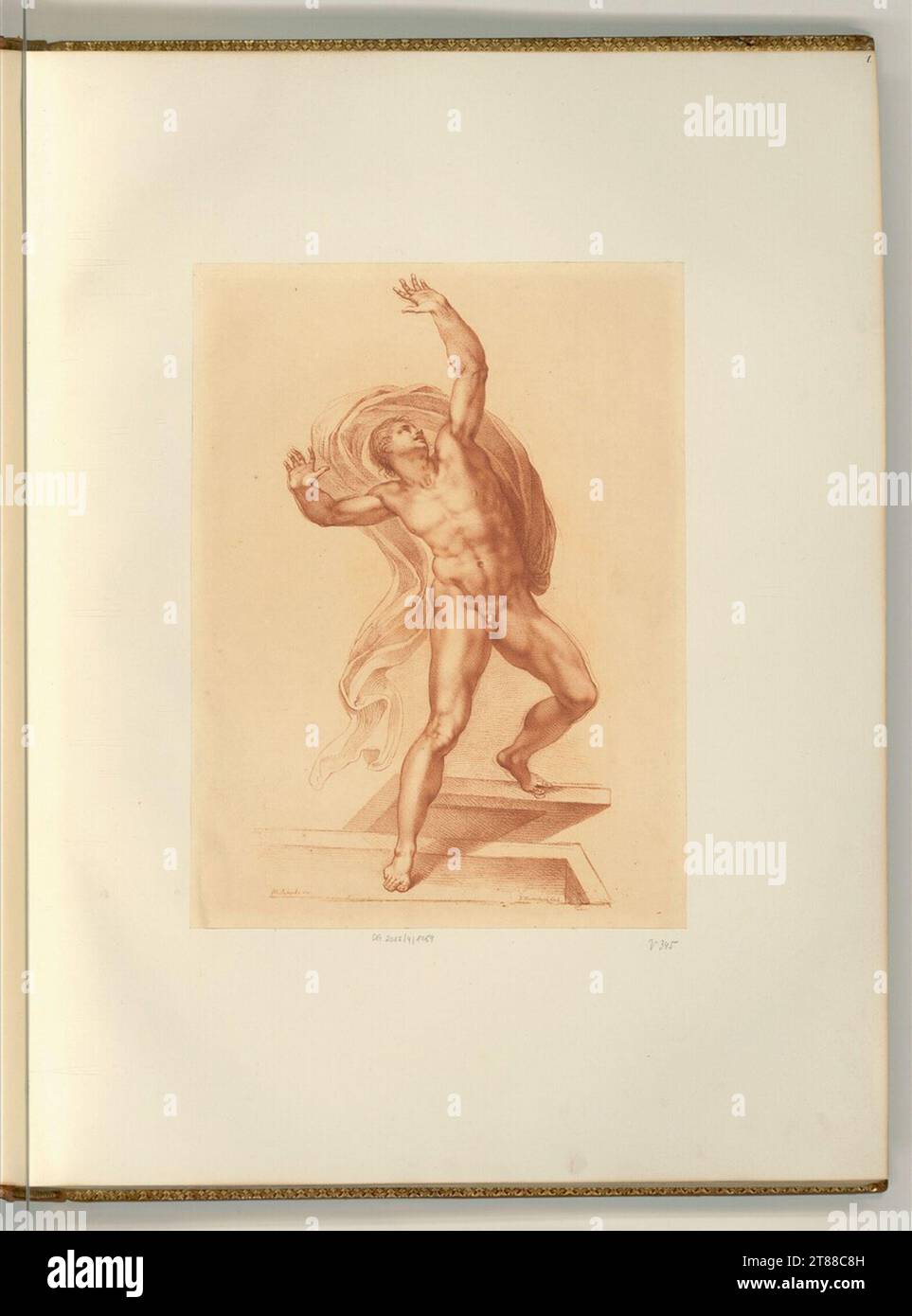 Francesco Bartolozzi (Engraver) Male act over an open tomb. Pencil 1795 ...
