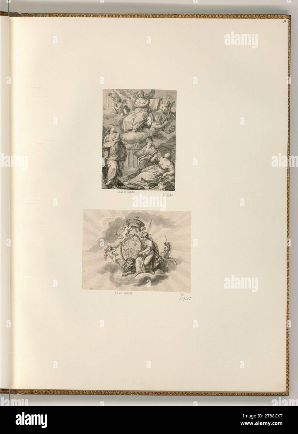 Francesco Bartolozzi (Engraver) Allegorical representation with personifications of the arts ...