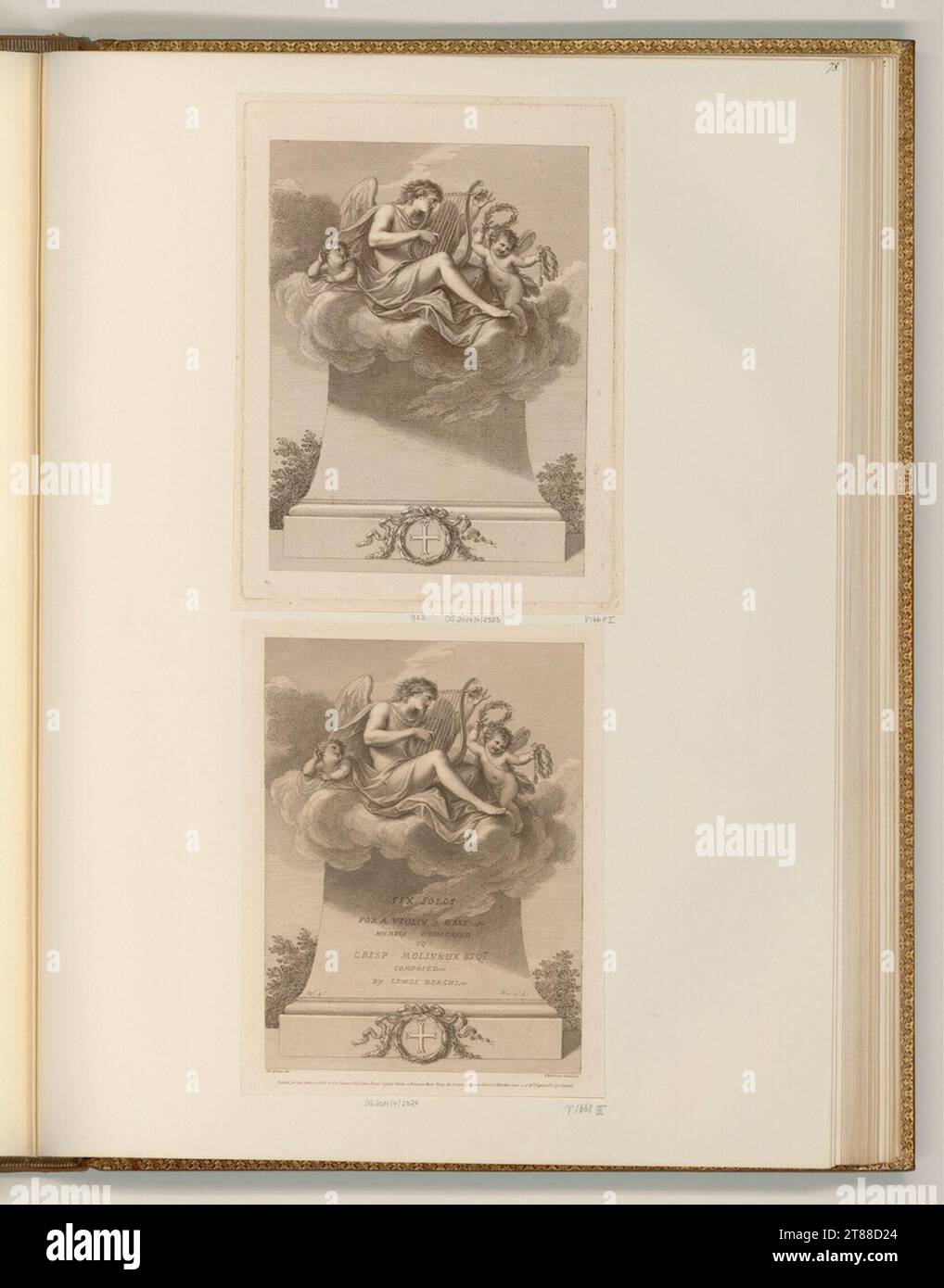 Francesco Bartolozzi (Engraver) Frontispiz, vignette with musicians ...