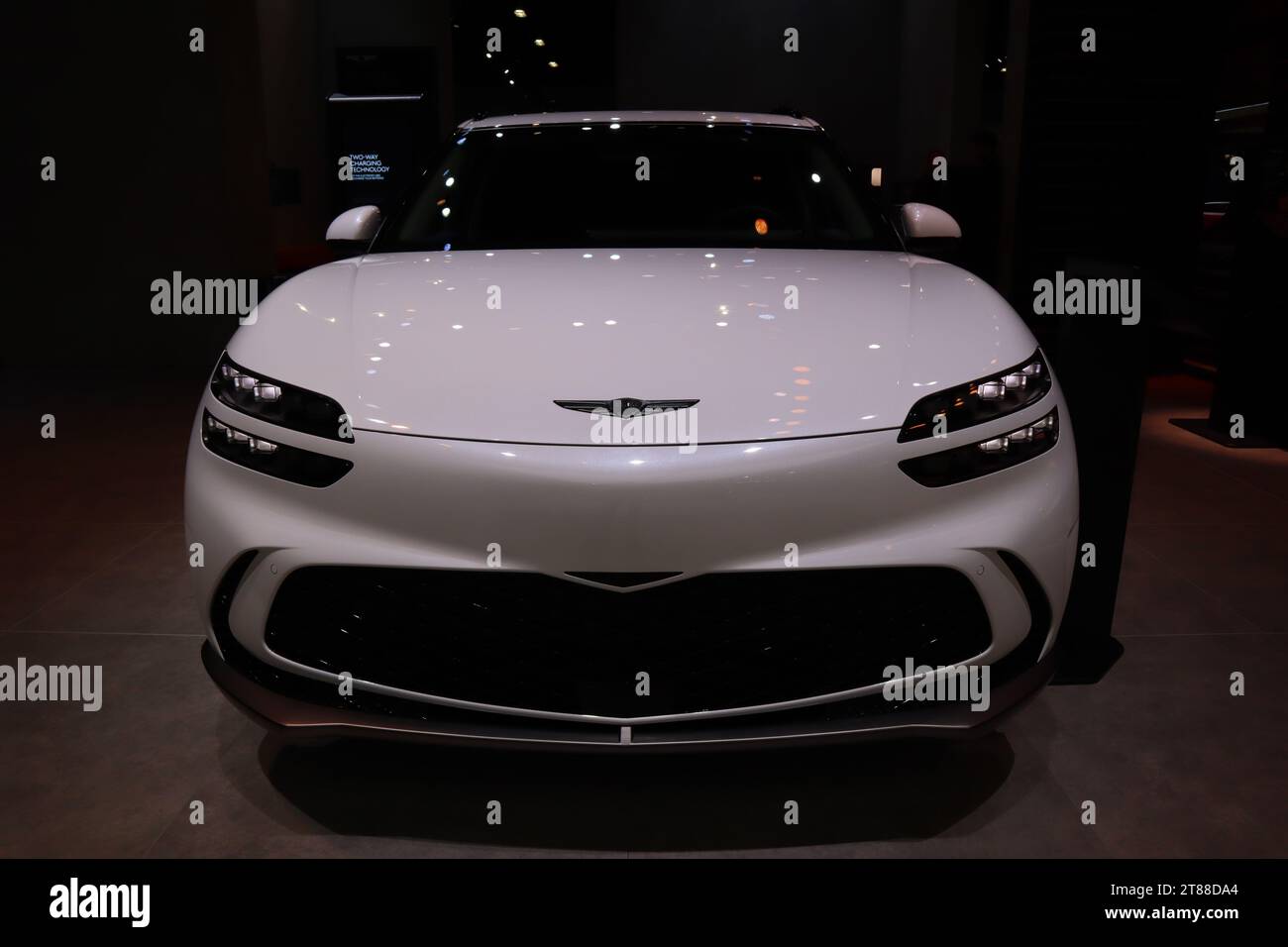 Los Angeles, California – November 17, 2023: GENESIS GV60 at 2023 Los Angeles Auto Show Stock ...