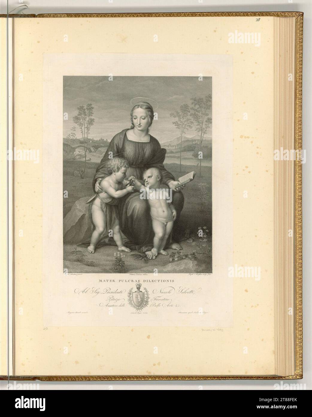 Raffaello Morghen (Engraver) Madonna del Cardellino. Copper engraving ...