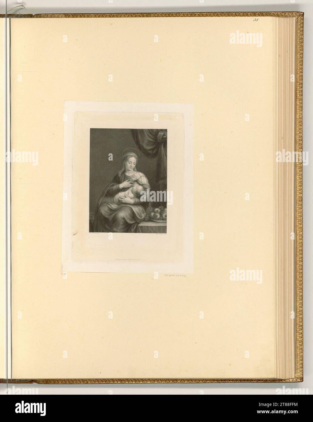 Raffaello Morghen (Engraver) Maria Lactans. Copper engraving, etching ...