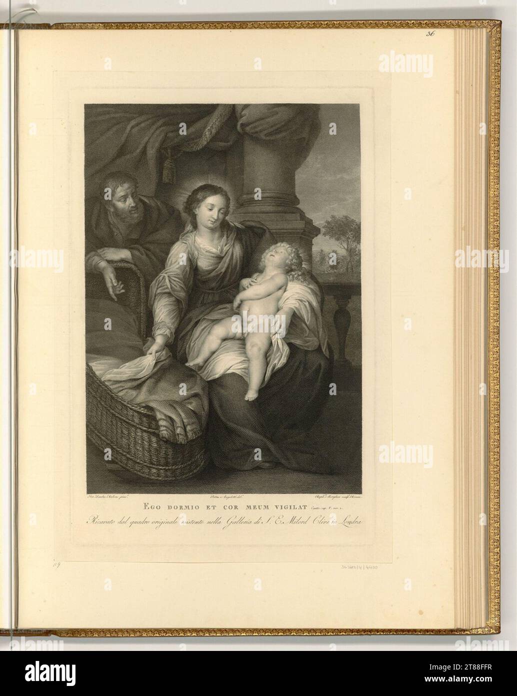 Raffaello Morghen (Engraver) Holy family. Copper engraving, etching ...