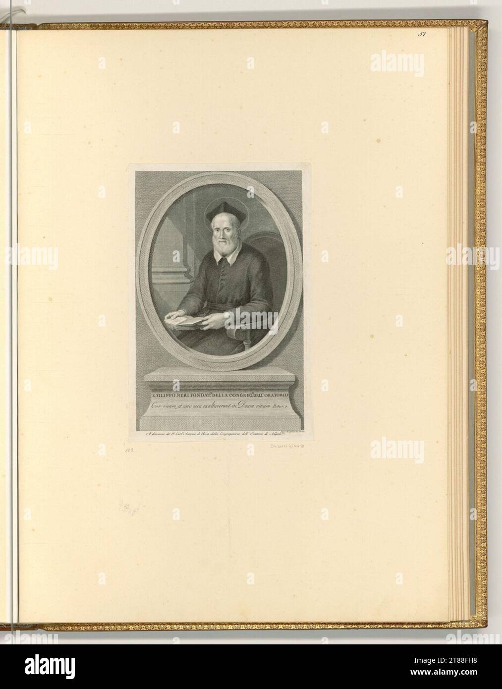 Raffaello Morghen (Engraver) Portrait Philipp Neri. Copper engraving ...